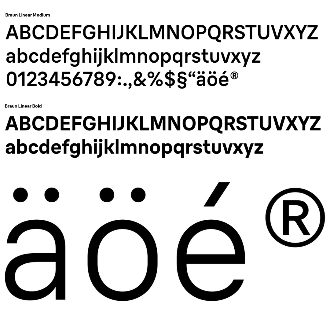 Iconwerk X Braun: Braun Linear is a new bespoke typeface that ...